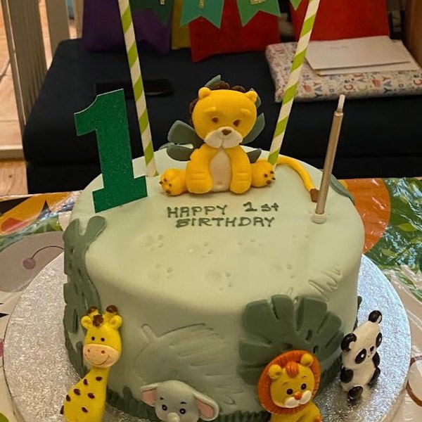 Custom Jungle Cake Topper, Personalised Jungle Cake Bunting ...