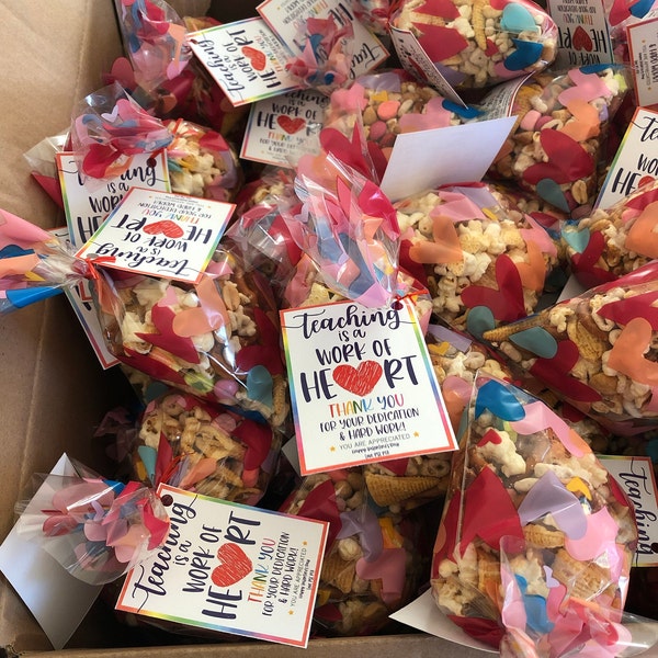 Printable/editable Teaching is a Work of Heart Gift Tag for Teacher ...