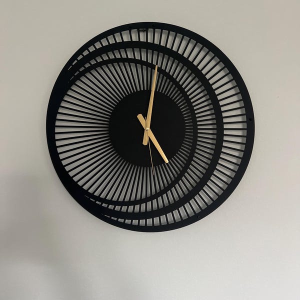 Lines Wall Clock, Oversized Wall Clock, Unique Wall Clock, Modern Wall ...