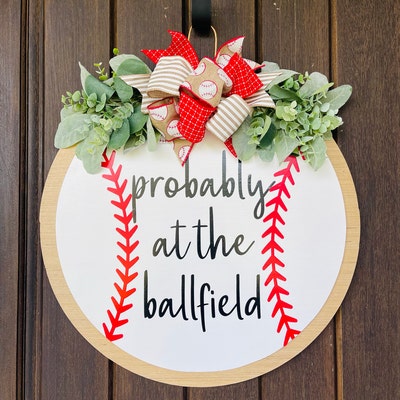 Front Door Decor Welcome Sign Baseball Summer Wreath Baseball Decor ...