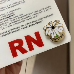 The WILTED Daisy an Enamel Pin for the Ordinary Nurse - Etsy