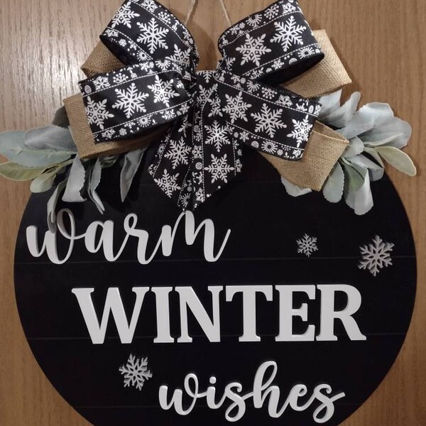 Winter Wreath| Front Door Hanger |let It Snow|personalized |door Wreath ...