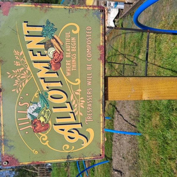 Personalised Allotment Sign Metal Garden Vegetable Patch Wall Door ...