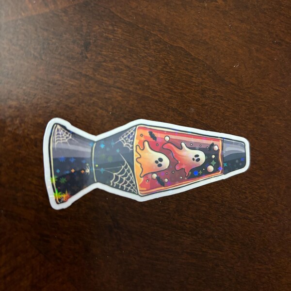 Spooky 70s Lava Lamp Halloween Sticker | Holographic Creepy Artwork ...