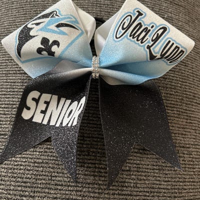 Custom College Cheer Bows Designed in Your Team Colors. Writing on ...