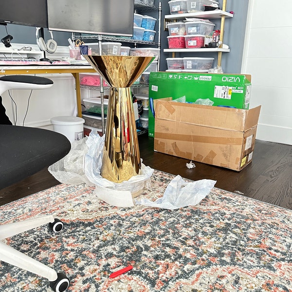 Gold Cocktail Table Bar Table Stand Pedestal Table Events Decorative ...