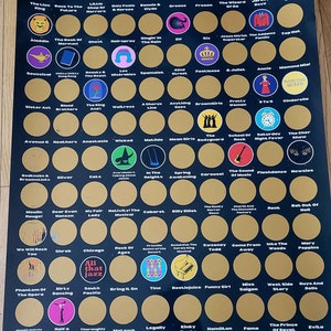 100 Musicals Scratch off Poster - Etsy UK