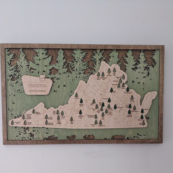 Virginia State Park Travel Map, VA State Park Tracker Map, Travel ...