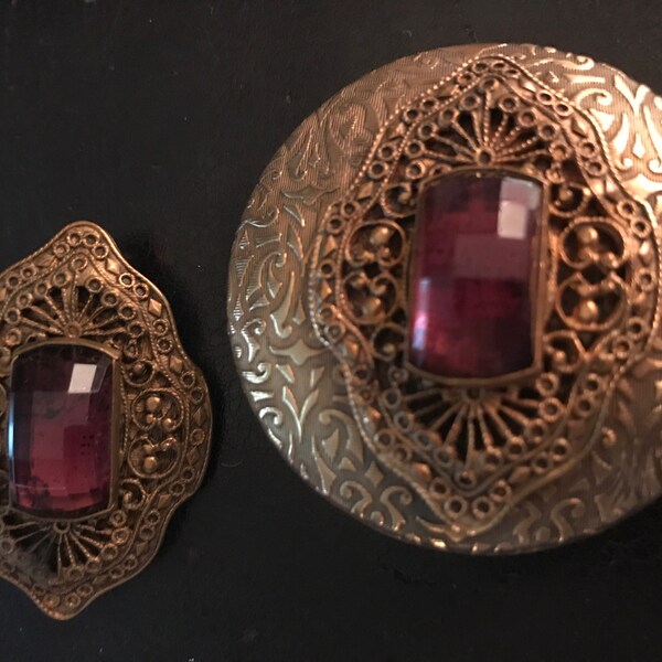 Signed Schreiner New York Shades of Green Masterpiece Brooch - Etsy