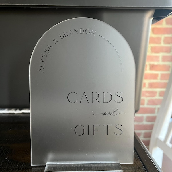 Cards & Gifts Arch Table Sign | Gift and Cards Sign | Modern Script ...