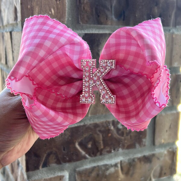 Fall Coral Gingham Grosgrain Ribbon Hot Pink Moonstitch | Made in the U ...