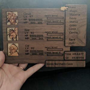Custom Wooden Final Fantasy 7 Menu Screen With Characters You - Etsy