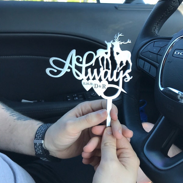 Always Buck and Doe Wedding Cake Topper,deer Wedding Cake Topper,her ...