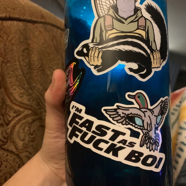 Im Fast as F* Boi Green Wing Teal Duck Sticker - Etsy