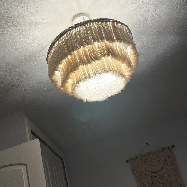 Boho Light Fixture, Fringe Chandelier, Bedroom Pendant Light, Boho ...