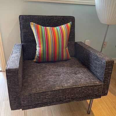 Alexander Girard Checker Fabric, 1965. Black and White Pillow. Down ...