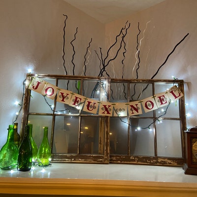 Christmas Decorations JOYEUX NOEL Painted Banner Garland Sign - Etsy