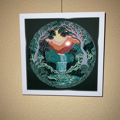 Mountain Landscape Shadow Box SVG Template, 3D SVG Shadowbox, DIY Cabin ...