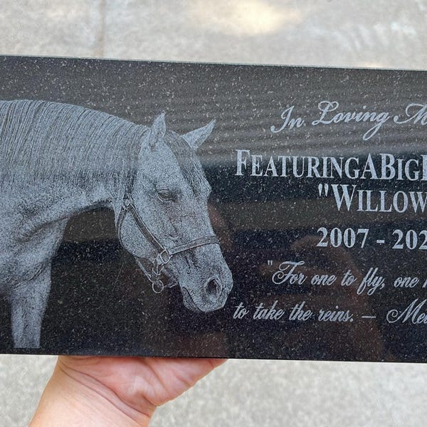 Custom Photo Laser Engraved Granite Headstone Cemetery Grave Marker ...