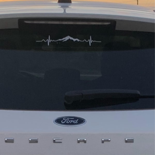 Mountain Pulse Vinyl Decal - Vinyl Sticker, Car Window Decal, Hiking ...