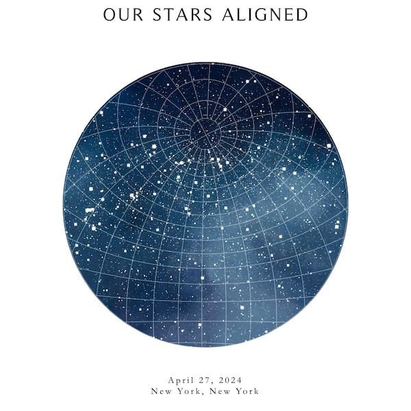 Digital Custom Star Map by Date, Custom Star Map, Engagement Where We ...