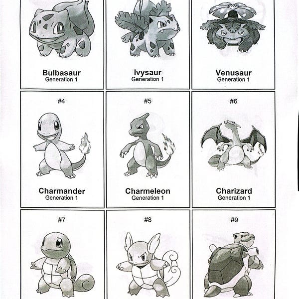 Pokémon National Pokédex: Generation 1 Printable Binder Pages ...