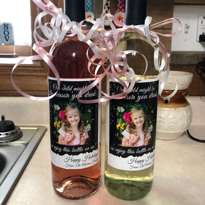Christmas Gift for Teacher / Personalized Wine Bottle Label / Our Child ...