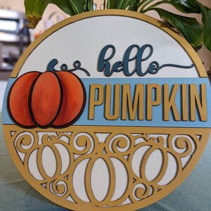 Hello Pumpkin Sign SVG Welcome Sign SVG Fall Door Decor Svg - Etsy