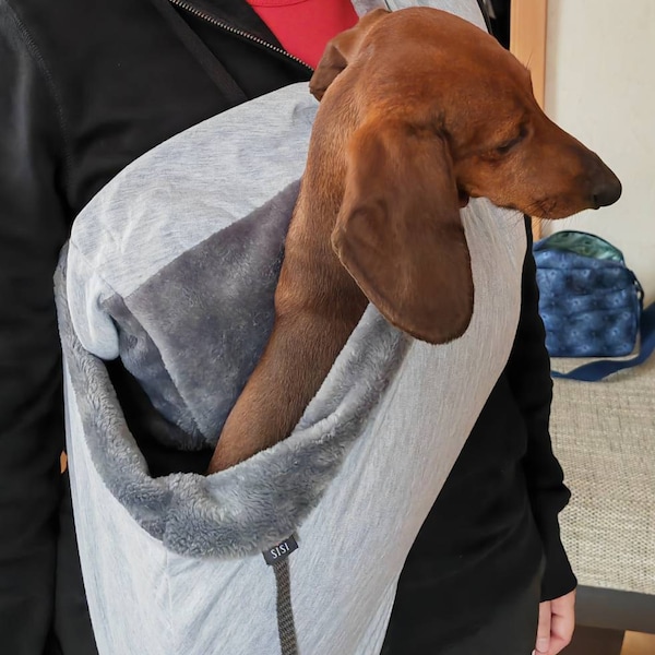 100 % Minky Plush - Carrier for Dogs - Reversible Dog Sling - Gray - Etsy