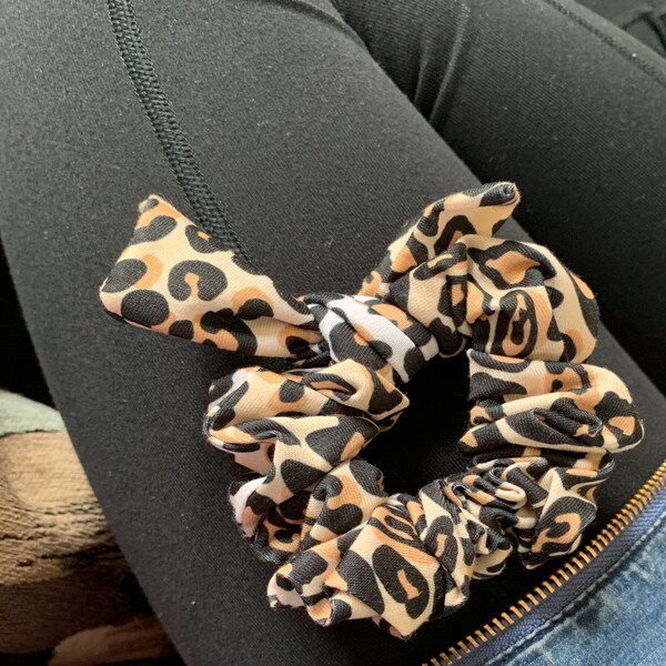 Leopard Scrunchie Bow, Scrunchie, Animal Print Bow, Scrunchie Bow ...