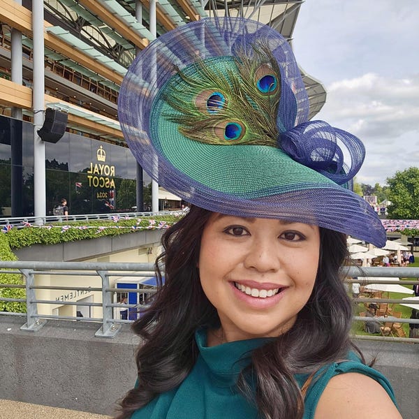Elegant White and Black Fascinator, White Wedding Hat,white Royal Ascot ...