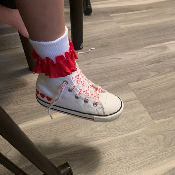 Red Baby Socks,ribbon Ruffle Socks,little Girl Red Ruffle Socks,frilly ...