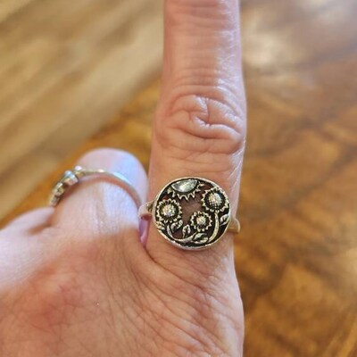 Crab Ring 925 Sterling Silver Blue-lab Opal Unique - Etsy