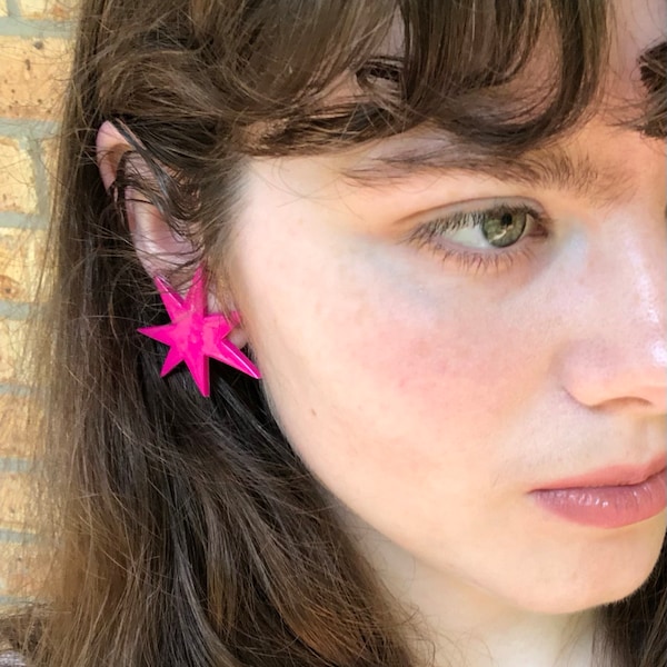 Jem and the Holograms Jem Star Earrings (pink or Red) - Jewelry - the ...