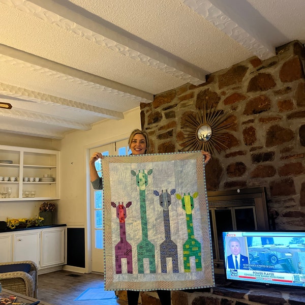 Way up There Giraffe Baby Kids Quilt by Kimberley Rado Starry Night ...