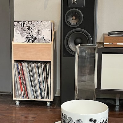 The Stack 12 Vinyl Storage Unit oak Venner - Etsy Australia