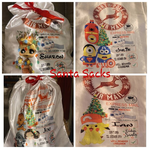 Santa Sacks Bundle 60 Png Designs Includes Mockup.simulation of Old ...