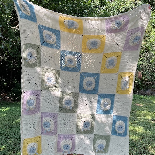 Crochet Lamb Square Pattern // Sheep Granny Square Motif // Crochet ...