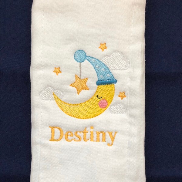 Sleeping Moon Embroidery Design - Half Moon Crescent With Star Machine ...