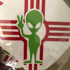 Peace Alien With New Mexico Zia Decal - Etsy