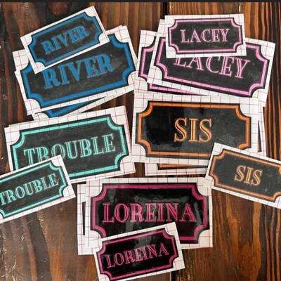 CUSTOM LOGO Decals Horse Bucket Labels Vinyl Name Plate Decals Barn ...