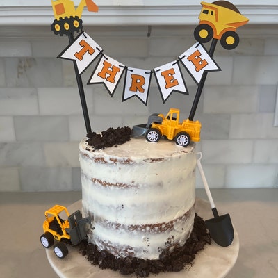 Construction Theme Cake Topper / Construction Theme Cake Bunting Topper ...