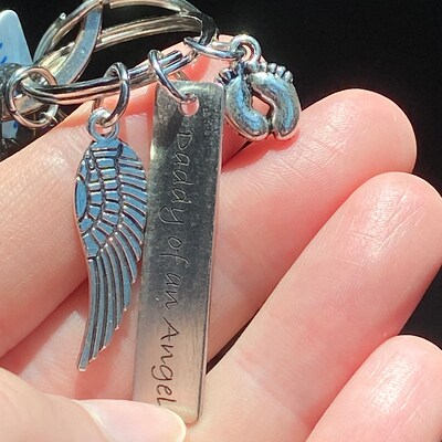 Baby Angel Keychain Set Mommy's Keychain Daddy's - Etsy