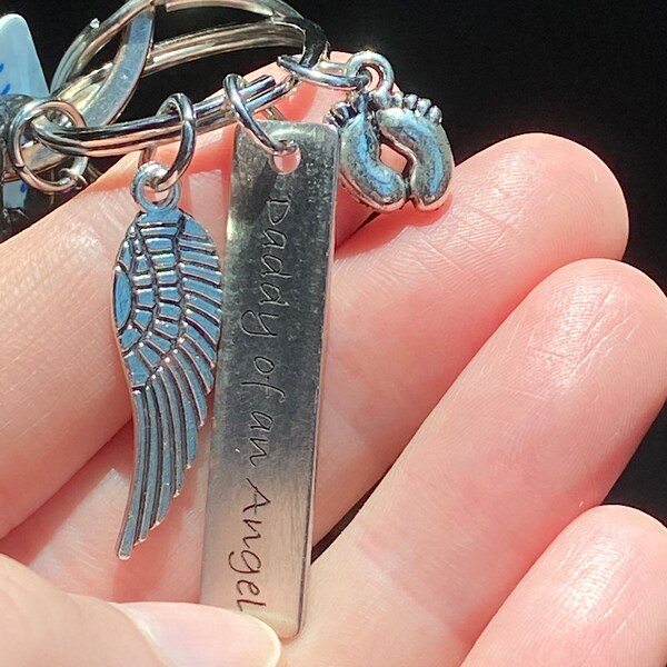 Baby Angel Keychain Set, Mommy's Keychain, Daddy's Keychain, Father's ...