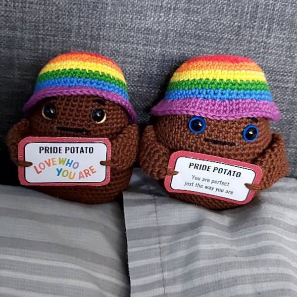 Positive Potato Crochet Pattern, Amigurumi Potatoes, Emotional Support ...