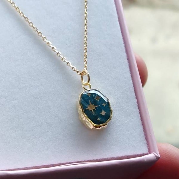 Celestial Necklace, Astrology Necklace, Dainty Gemstone, Gold Star ...