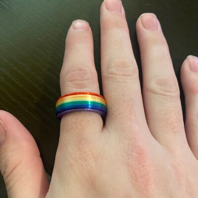 LGBTQ Fidget Rings Pride Flag Fidget Rings Pride Month LGBTQ Flag Ring ...