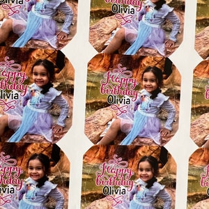 Birthday Photo Stickers, Custom Birthday Labels Round Birthday Labels ...