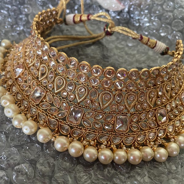 Antique Gold Pearl Belly Chain/bridal Belly Chain/vaddanam/kamarpatta ...
