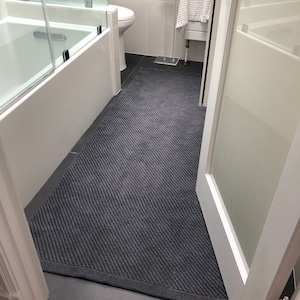 Denim Blue Runner Floor Rug. Scandinavian Modern Rug. Washable Cotton ...